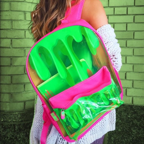 Nickelodeon | Bags | Nickelodeon Slime Backpack Neon Pinkgreen | Poshmark